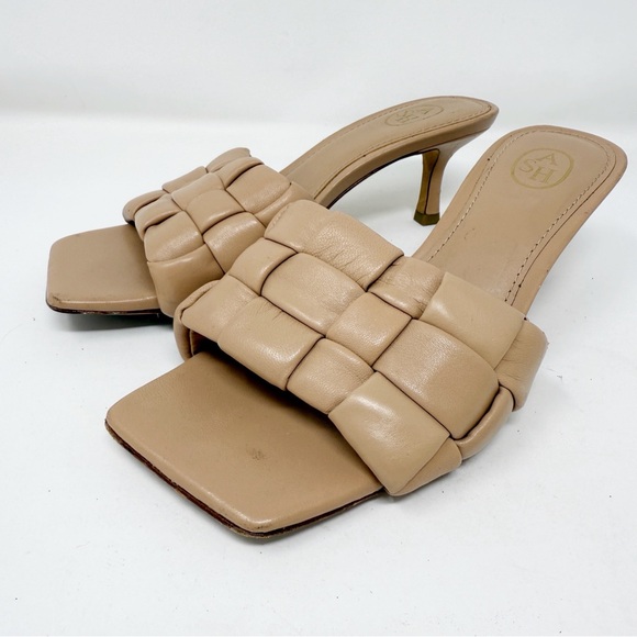 ASH Kim | Shoes | Ash Kim Tan Nude Woven Leather Open Square Toe Kitten ...